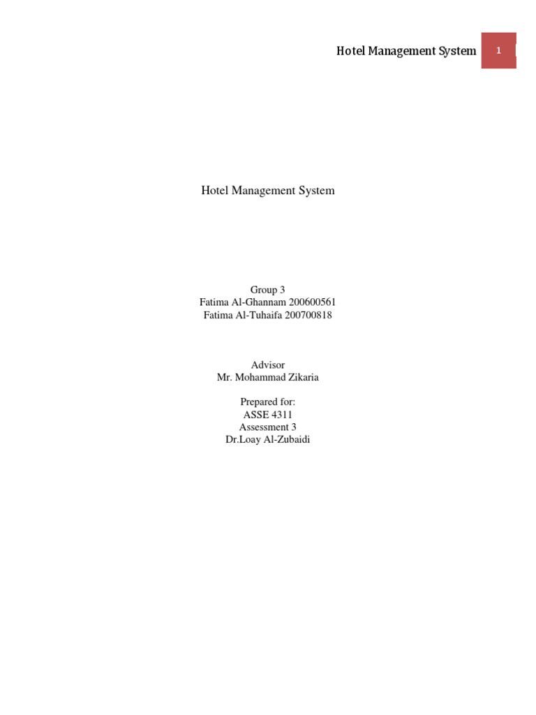 Hotel Management System | PDF | Use Case | Databases
