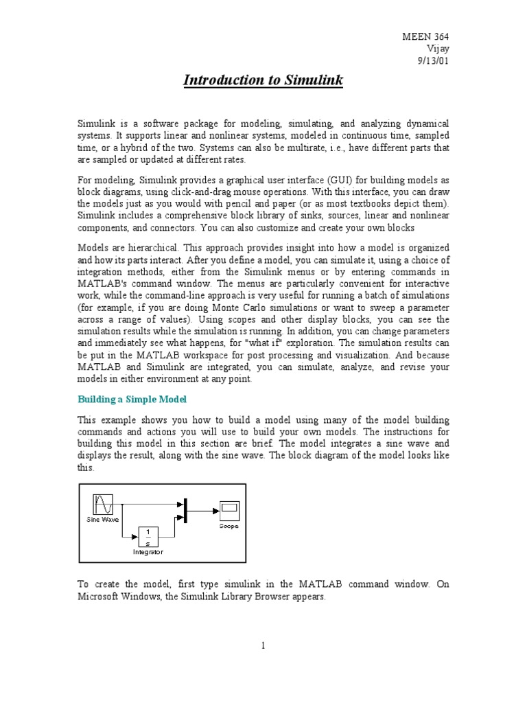 Simulink Tutorial | PDF