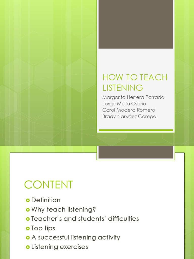 Effective Strategies for Teaching Listening | PDF | Accent ...