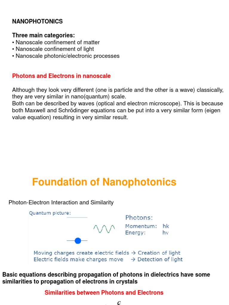 Foundations of Nanophotonics | PDF | Photon | Waves