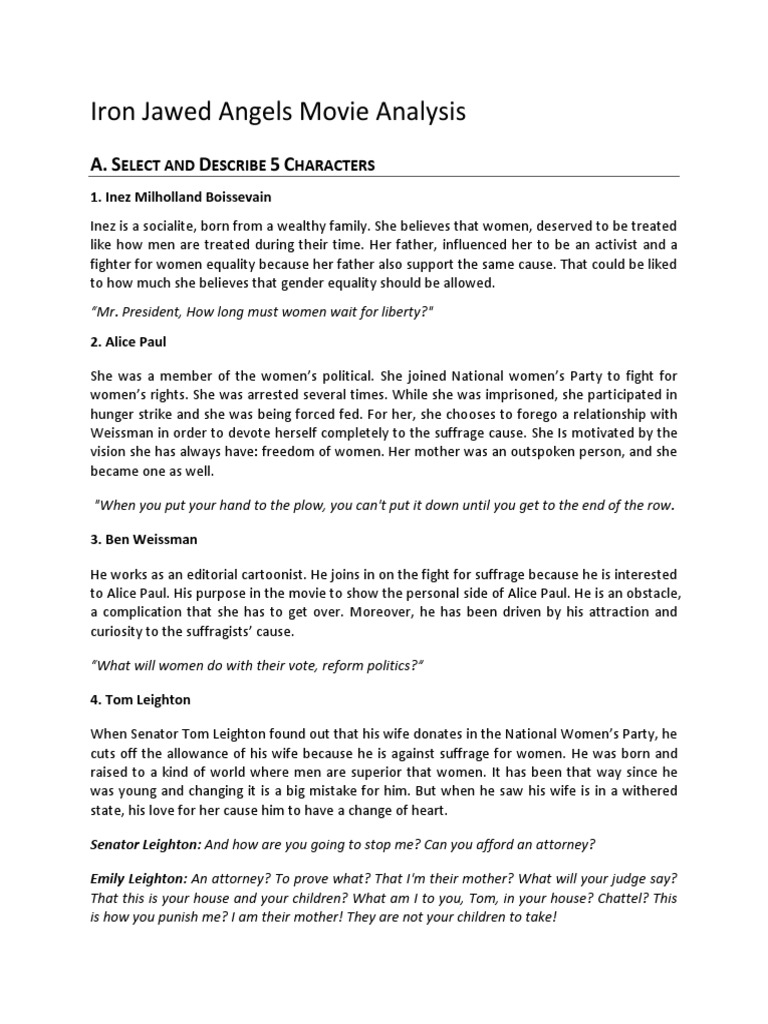 Iron Jawed Angels Comprehensive Analysis | PDF | Women's Rights ...