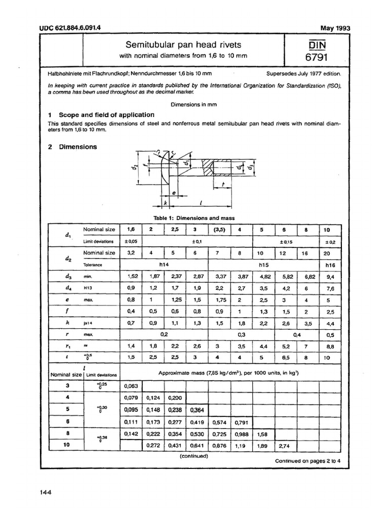 Din 6791 - 1993 PDF | PDF