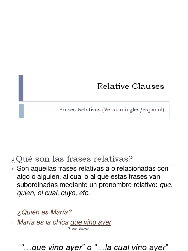 Relative Clauses | PDF | Samuel Johnson | Pronombre
