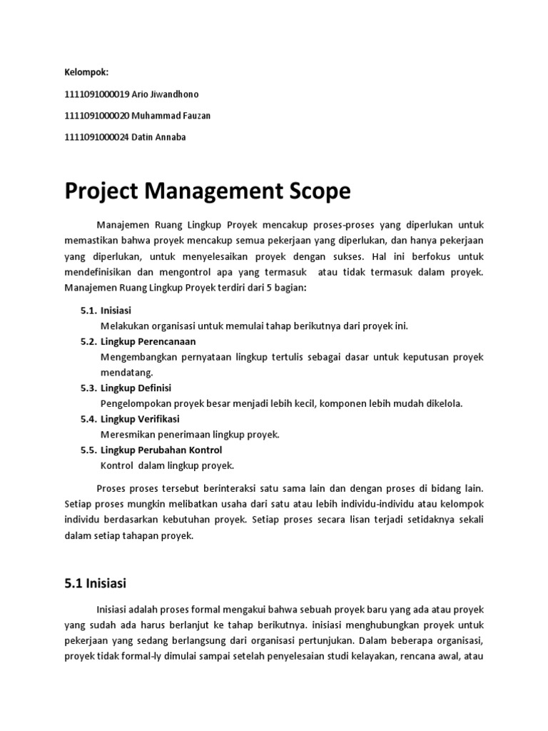 Chapter 5 - Project Scope Management | PDF