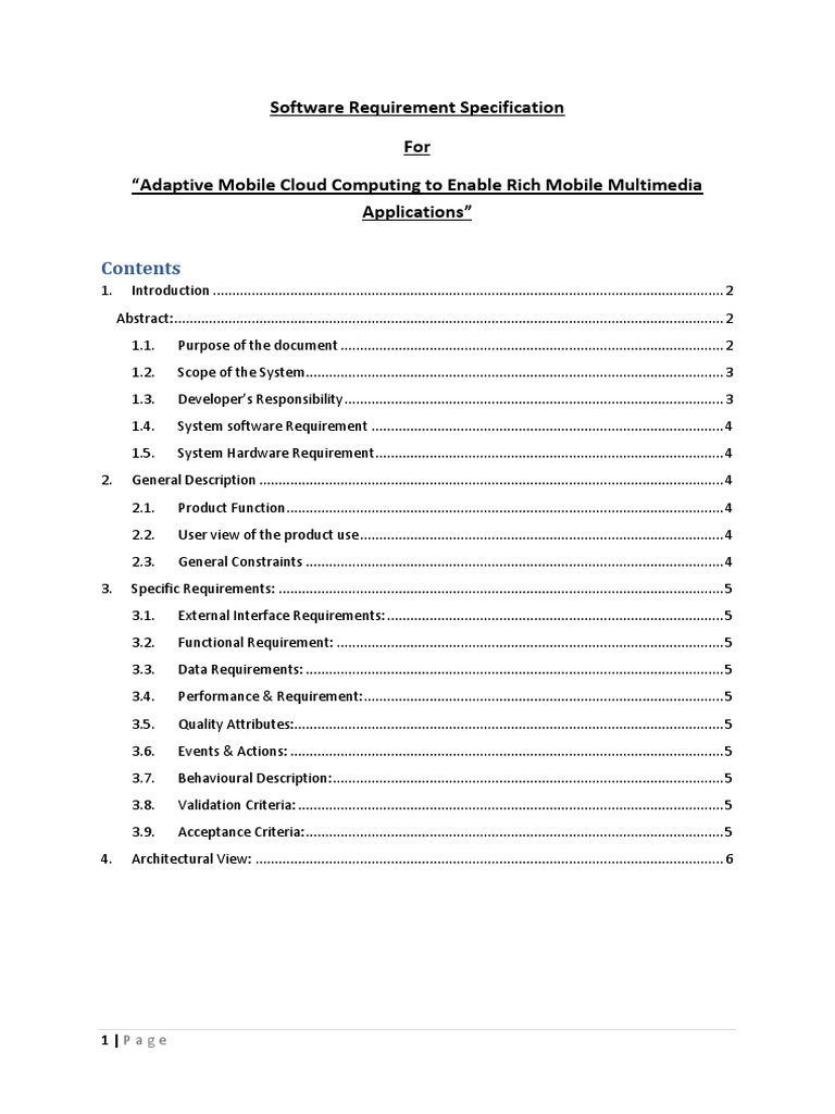 Software Requirement Specification | PDF | Rendering (Computer Graphics) | Cloud Computing