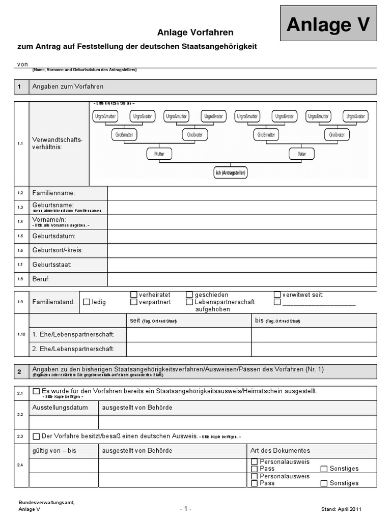 Anlage V PDF