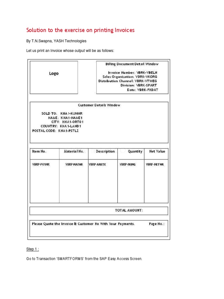 Solution to the Exercise on Printing Invoices | Subroutine | Invoice