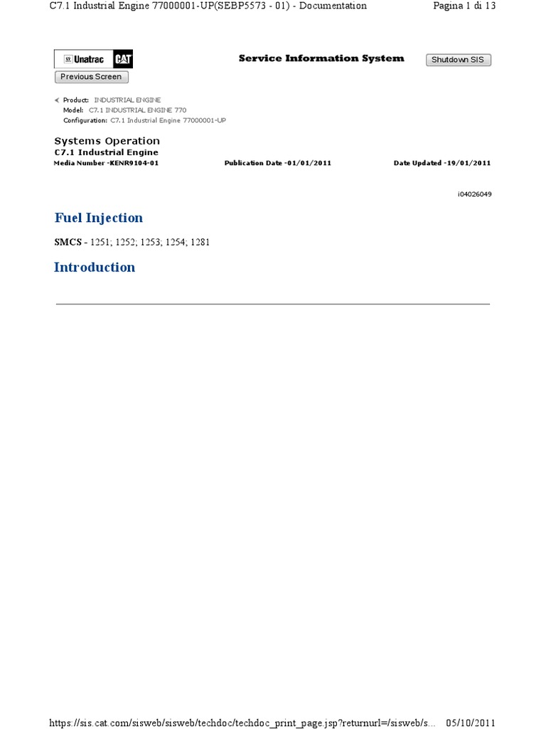 Caterpillar C7.1 Industrial Engine | PDF | Fuel Injection | Pump