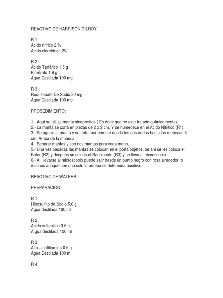 Prueba de Harrison Gilroy: Procedimiento y Reactivos | PDF | Hogar ...