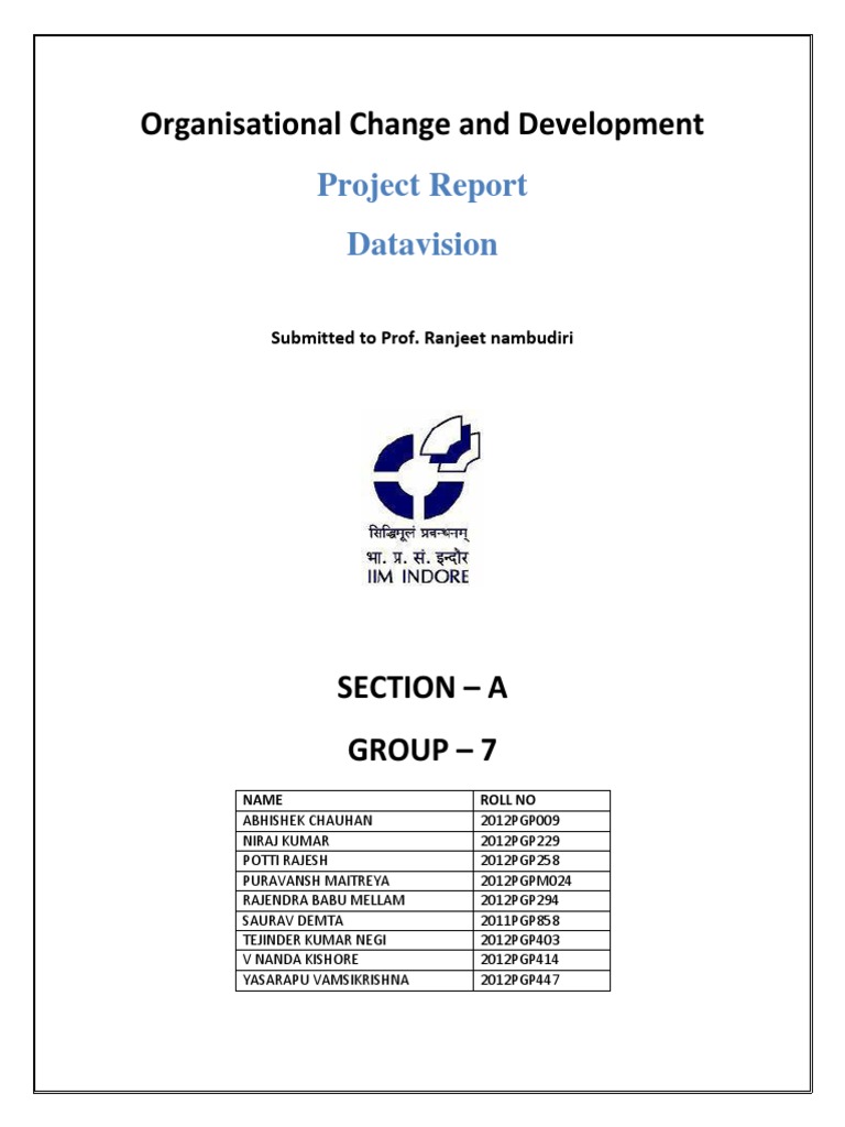 Datavision OCD | PDF | Team Building | Organization Development