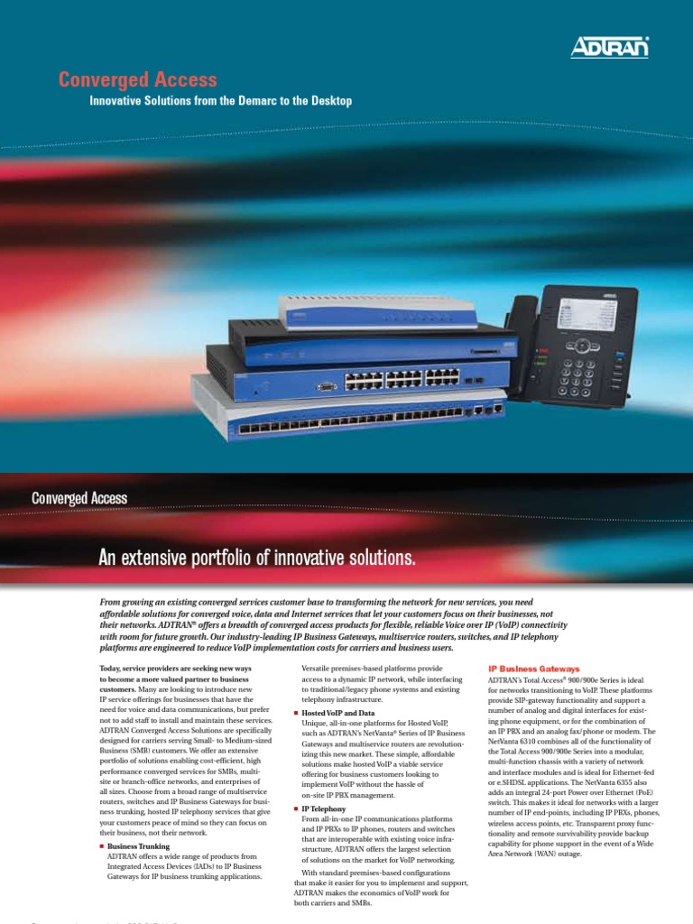 Adtran Converged - Access - Product - Brochure PDF | PDF | Voice Over ...