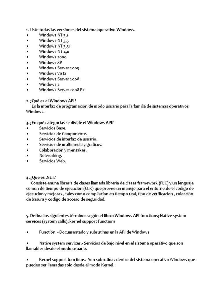 Capitulo 1 Windows Internals | PDF | Windows Nt | Microsoft Windows