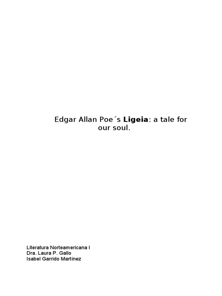 Ligeia | PDF | Edgar Allan Poe | Poetry