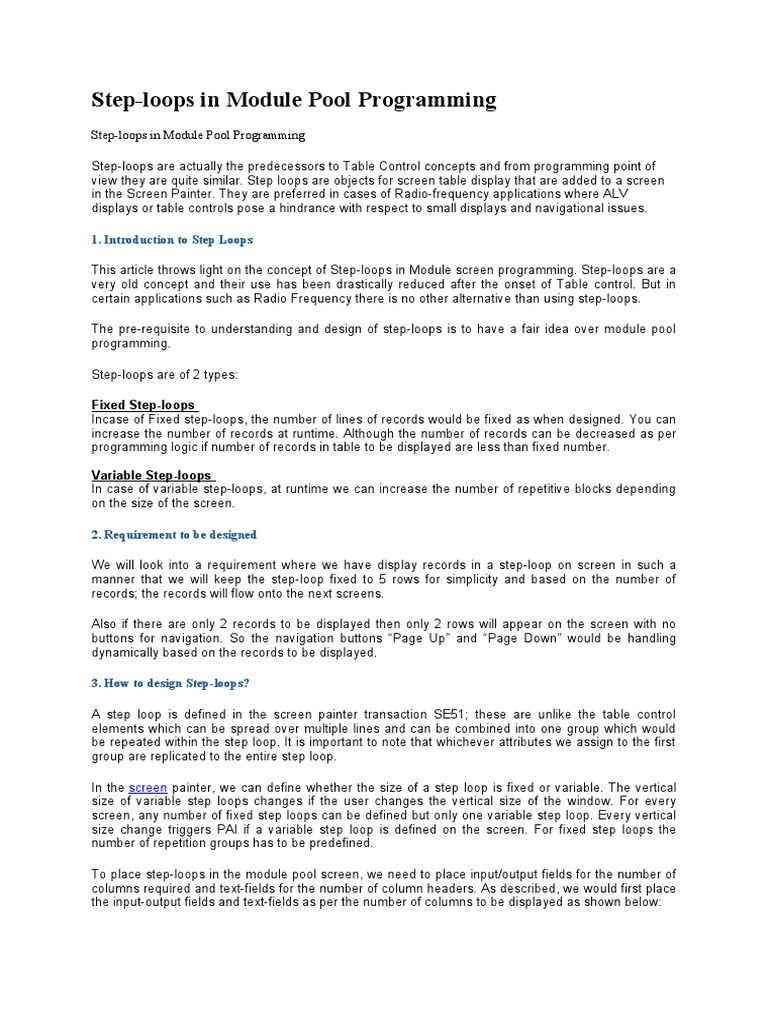 Step Loop | PDF | Computing | Computer Programming