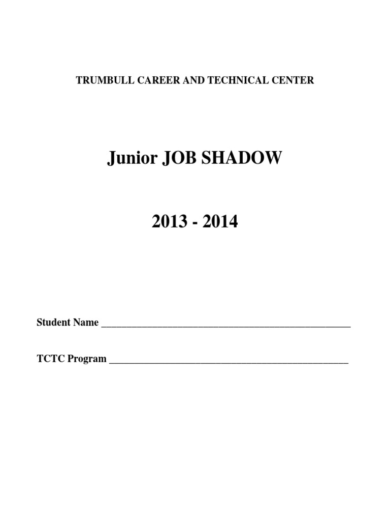 Student Job Shadow 2013 | PDF