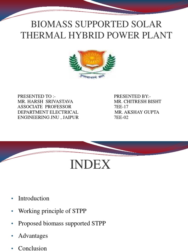 Biomass Supported Solar Thermal Hybrid Power Plant | PDF | Power Station | Solar Power