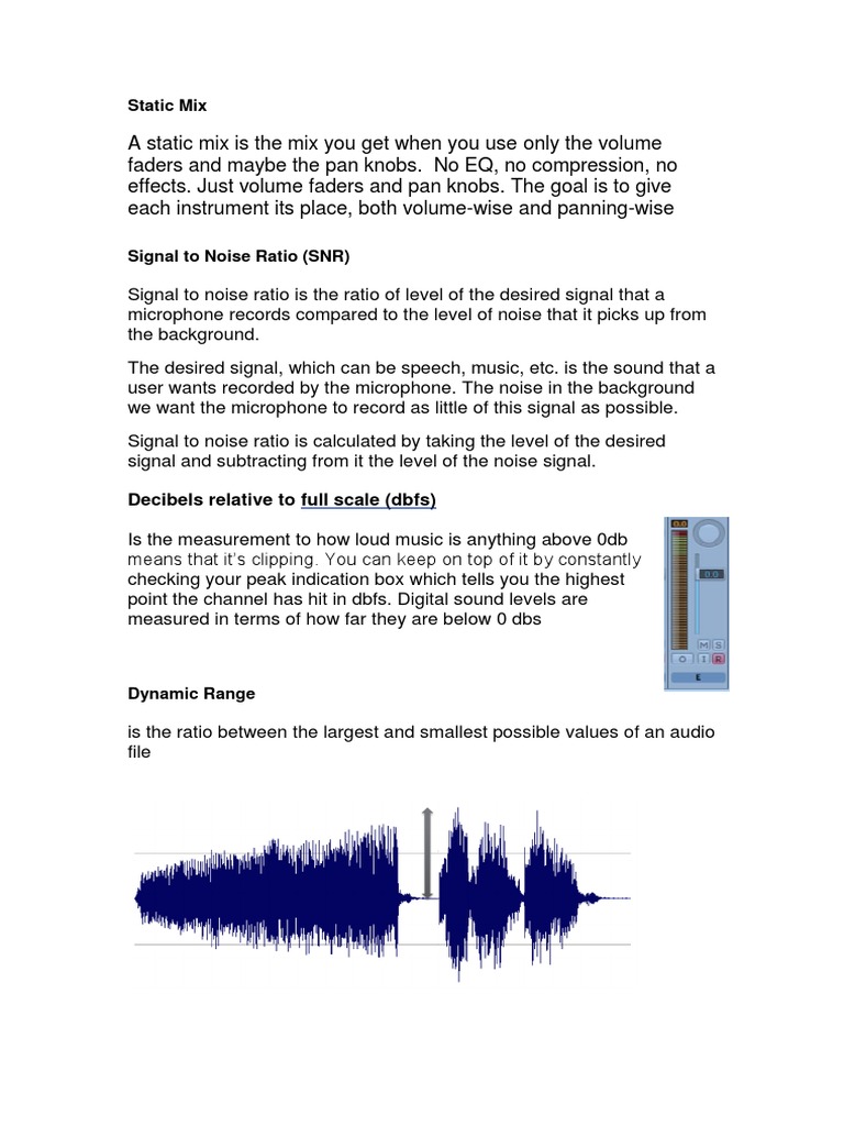 Understanding Static Mix and DBFS | PDF