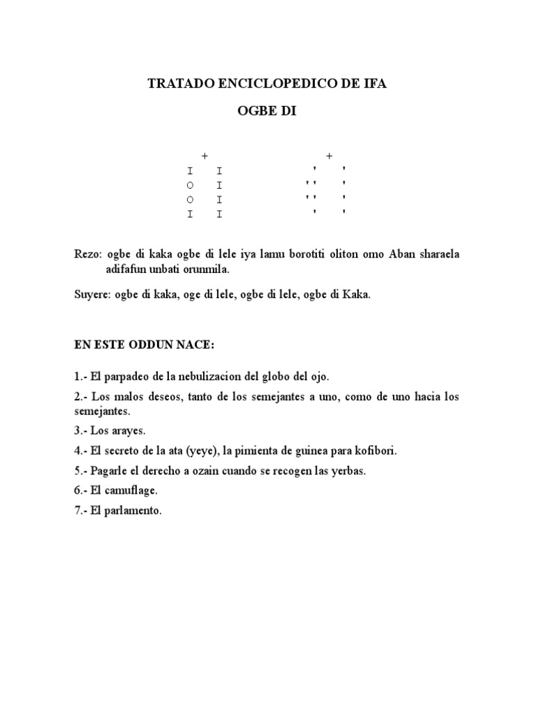 Enciclopedia Ifa Ogbe Di | PDF