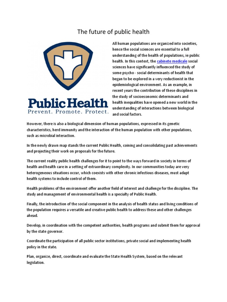 The Future of Public Health | PDF | Public Health | Health System