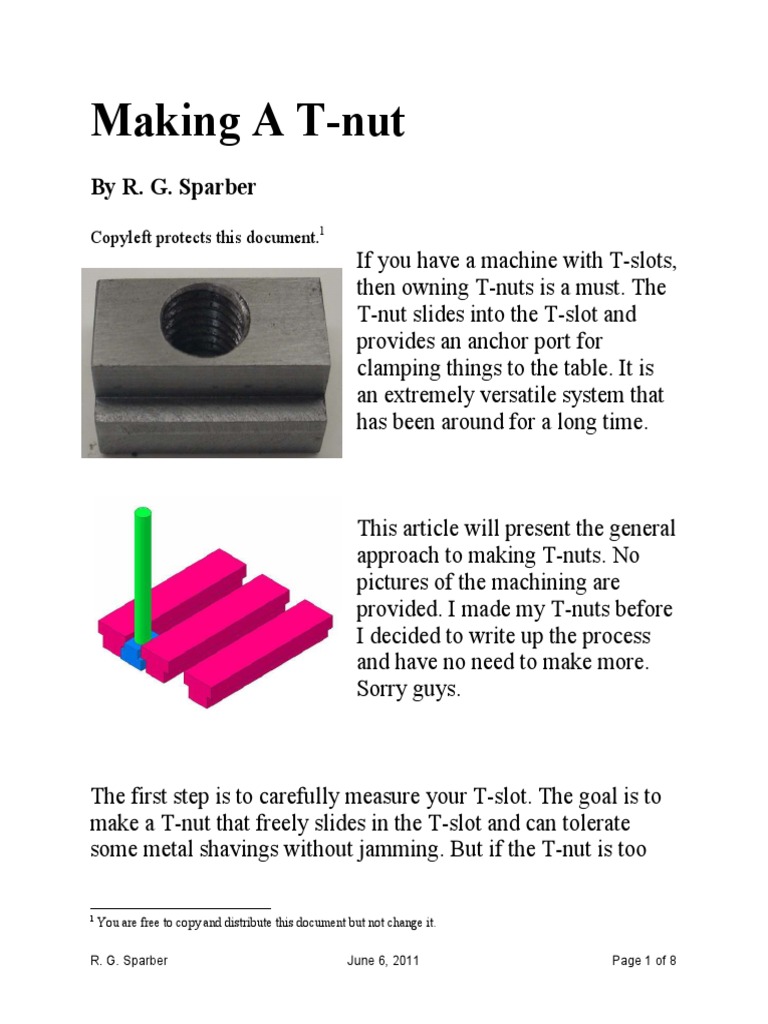 Making A T-Nut | PDF | Machining | Industrial Processes