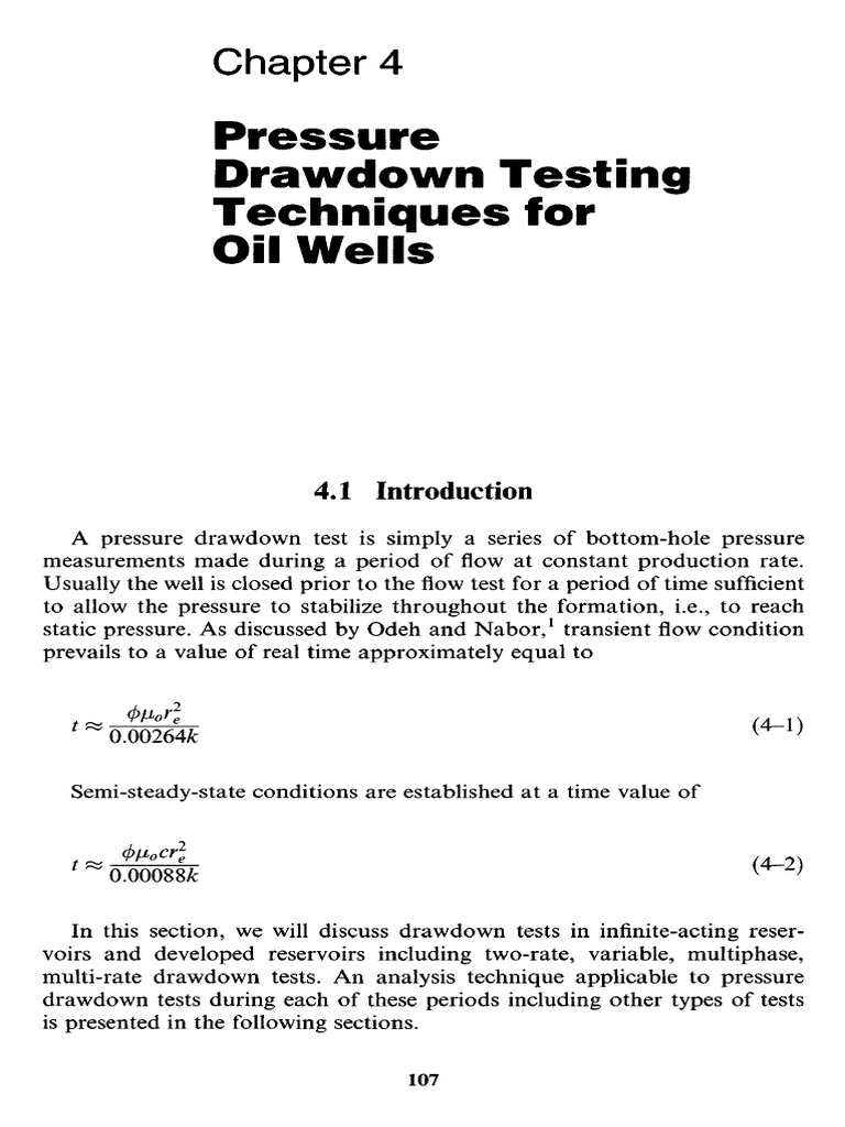 4. Pressure Drawdown Testing Techniques for Oil Wells | Logarithm ...