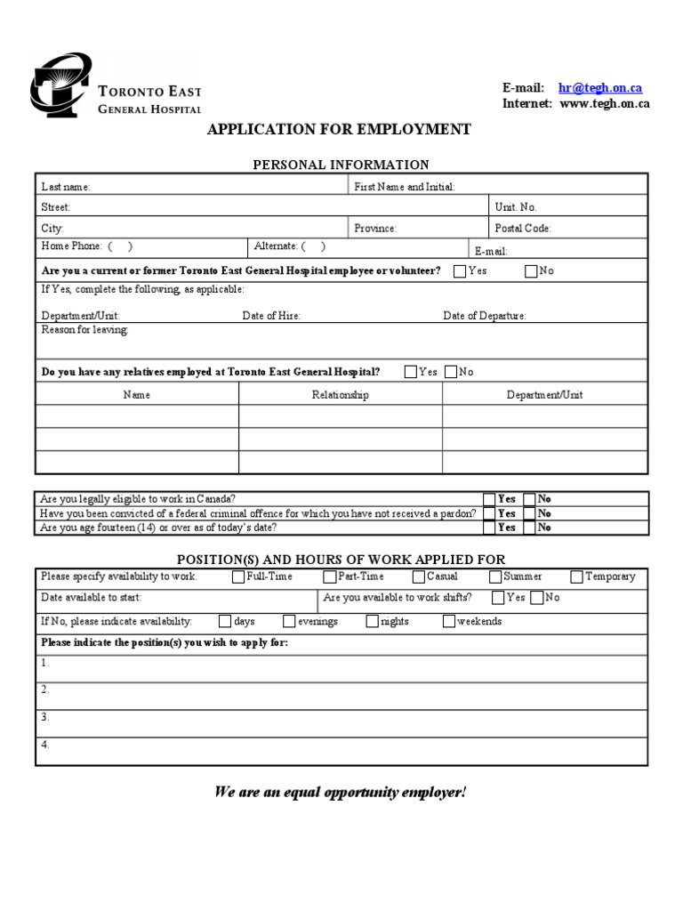 Application | Download Free PDF | Criminal Record | Employment