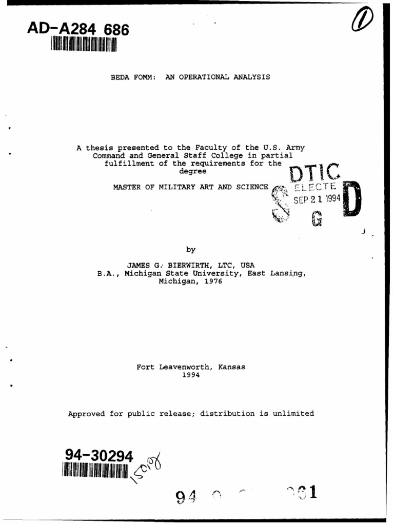 Beda Fomm: An Operational Analysis (A 284686) | PDF | Armoured Warfare ...
