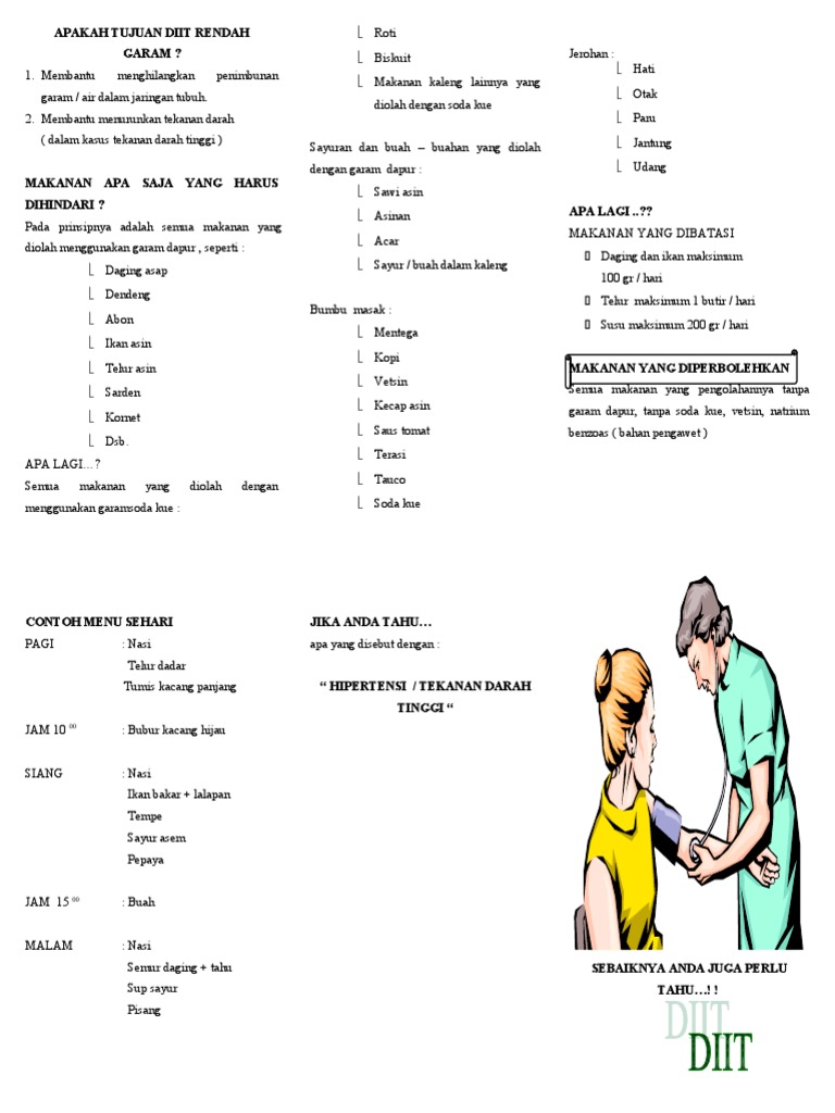 Leaflet Diit Rendah Garam | PDF