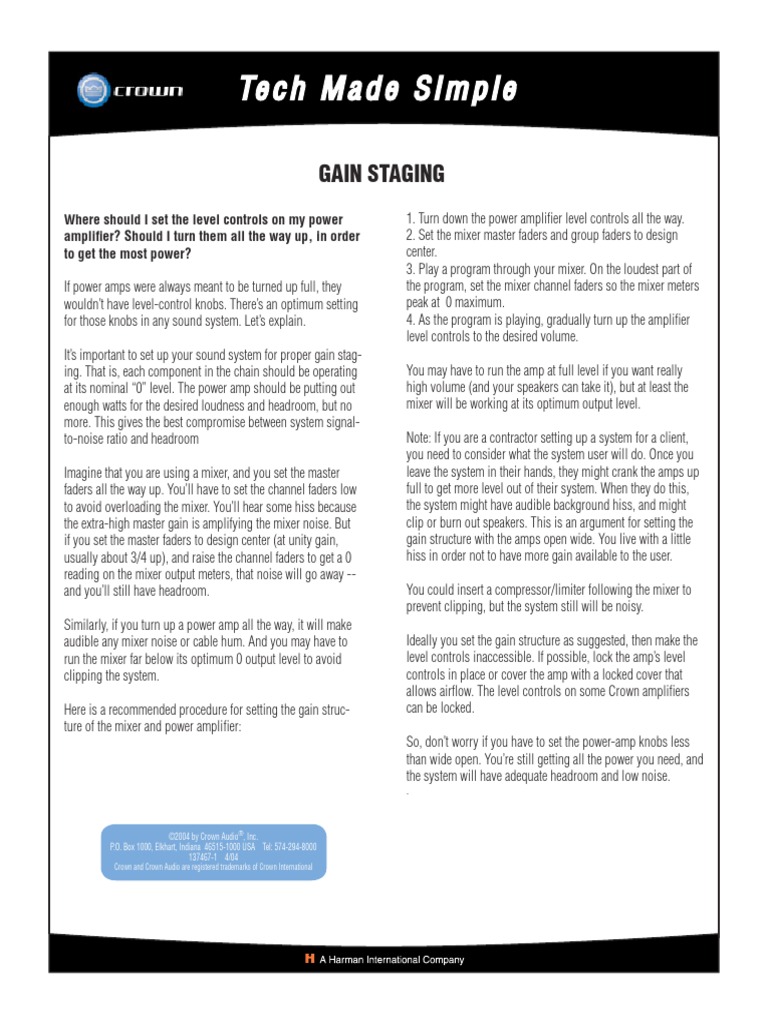 Gain Staging PDF | PDF | Electricity | Electromagnetism