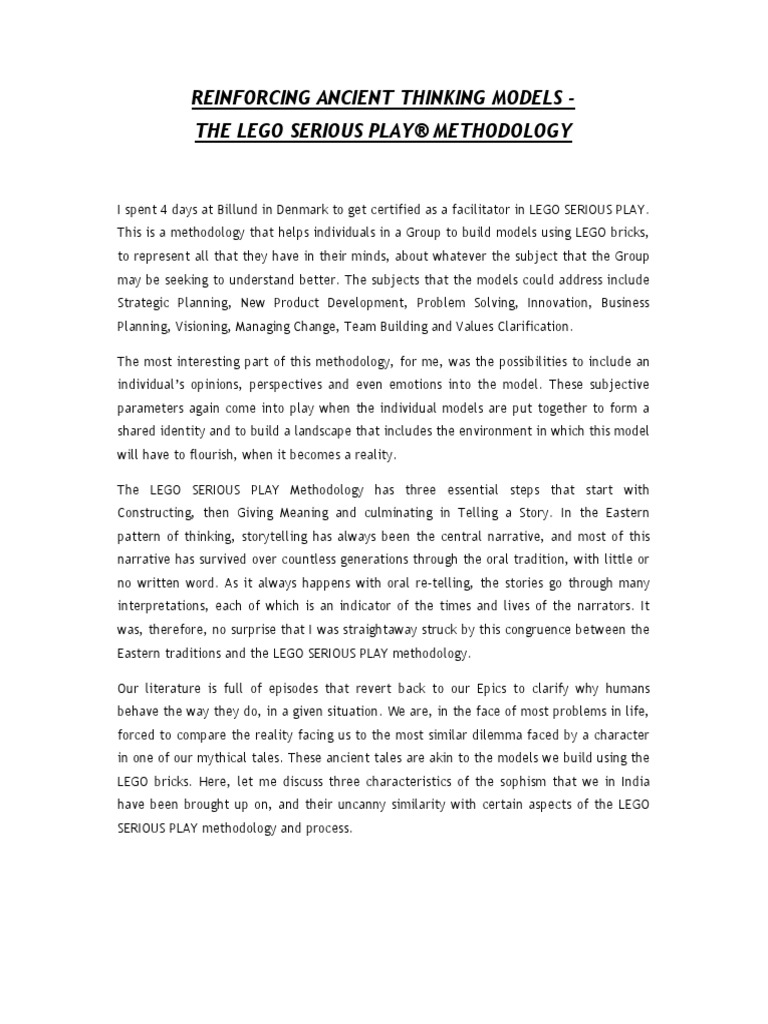 Lego Essay | PDF | Narrative | Storytelling