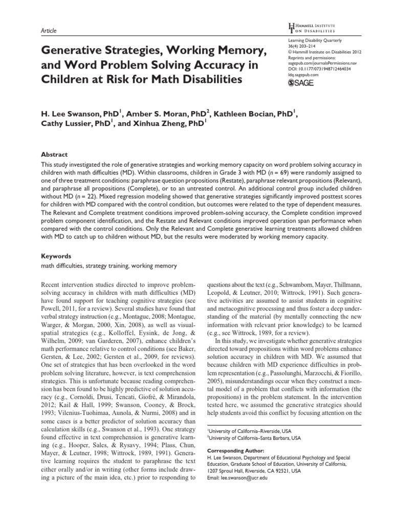 Strategies Memory Solving | PDF | Akaike Information Criterion ...