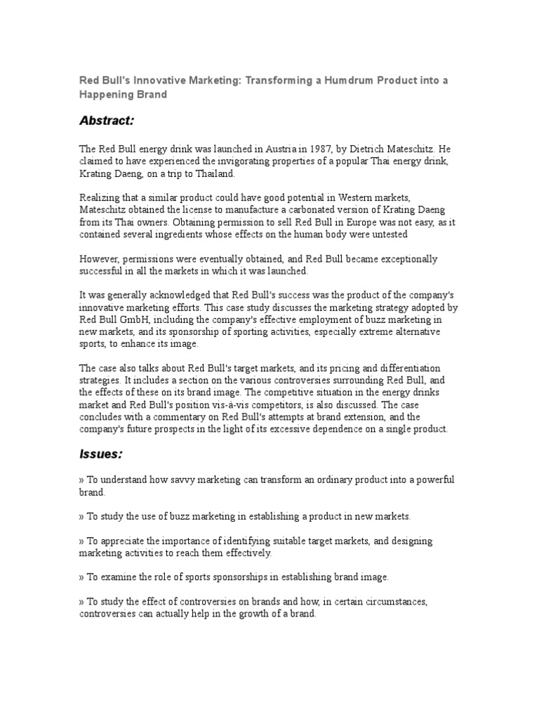 Red Bull-Transforming Into A Happening Brand | PDF | Brand | Beverages