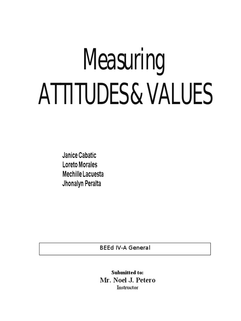 Measuring Attitudes and Values | PDF | Attitude (Psychology) | Value ...