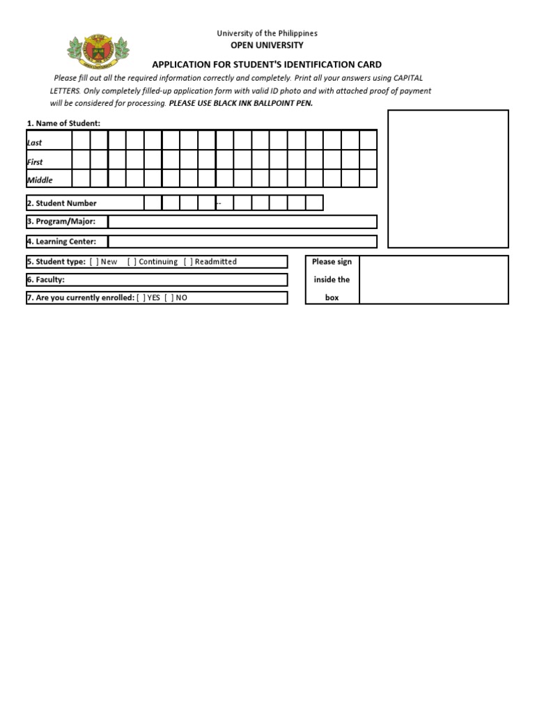 UP Open University ID Application | PDF | Career & Growth | Business