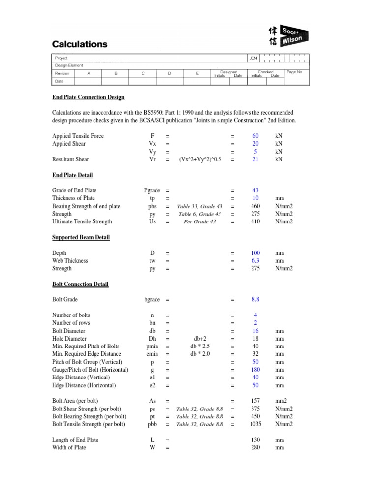 End Plate Design | PDF | Screw | Beam (Structure)