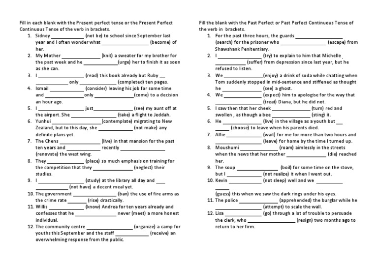 Present Perfect & Present Perfect Continuous | PDF