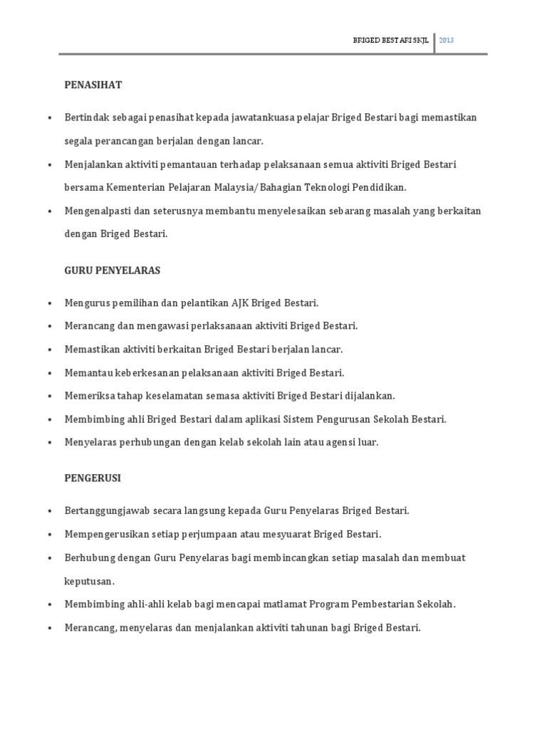 Perancangan Briged Bestari | PDF