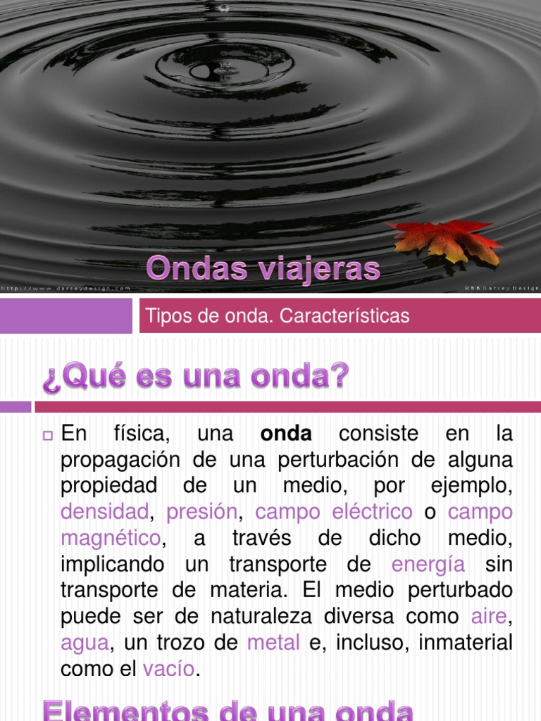 Tipos y ejemplos de ondas viajeras | PDF | Longitud de onda | Olas
