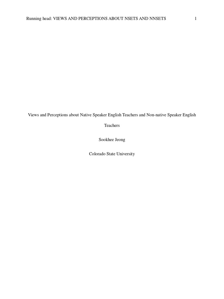 Views and Perceptions About Nsets and Nnsets | PDF | English As A ...