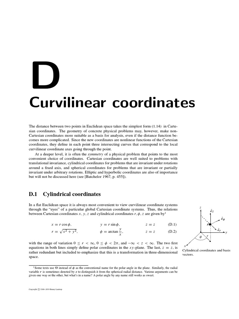 Curvilinear Coordinates | Download Free PDF | Coordinate System ...