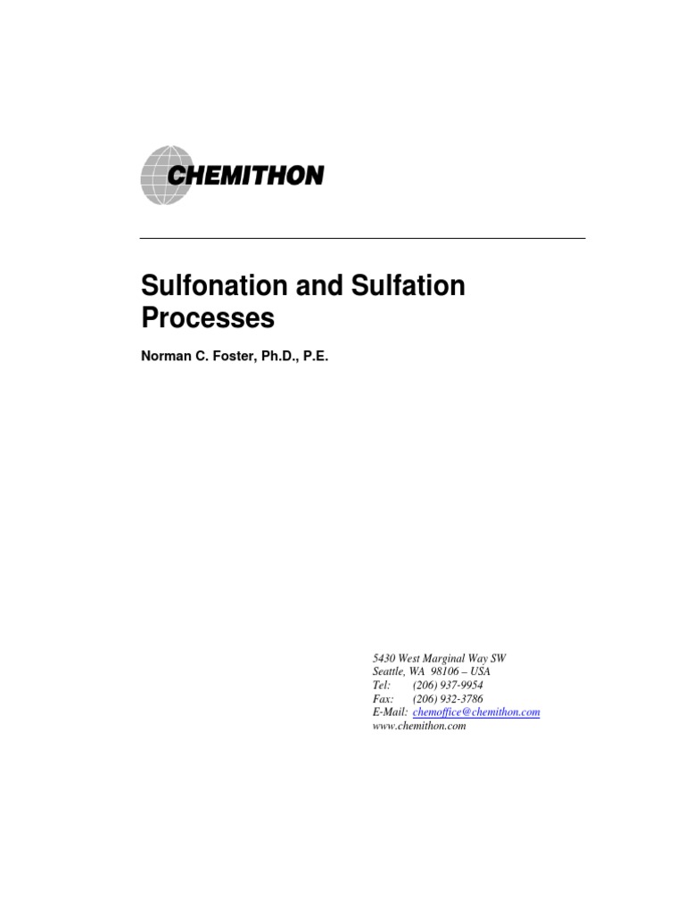 Sulphonation Plant Chemithon | PDF | Sulfuric Acid | Chemical Reactor