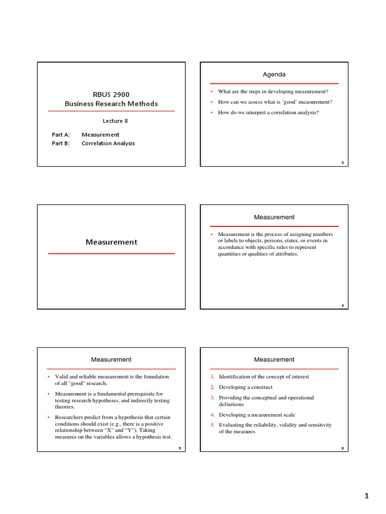 Measurement and Correlation Analysis Guide | PDF | Validity (Statistics ...