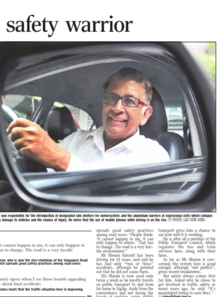 Gopinath Menon - The Tireless Road Safety Warrior | PDF | Traffic ...