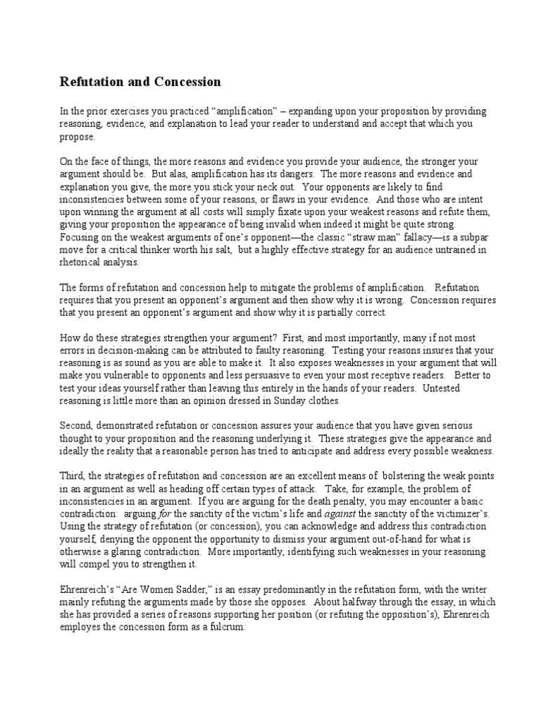 16 Refutation and Concession | PDF | Reason | Argument