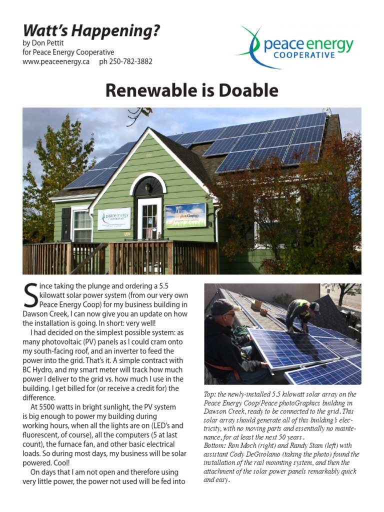 Renewable Is Doable: Watt's Happening? | PDF | Photovoltaic System | Solar Power