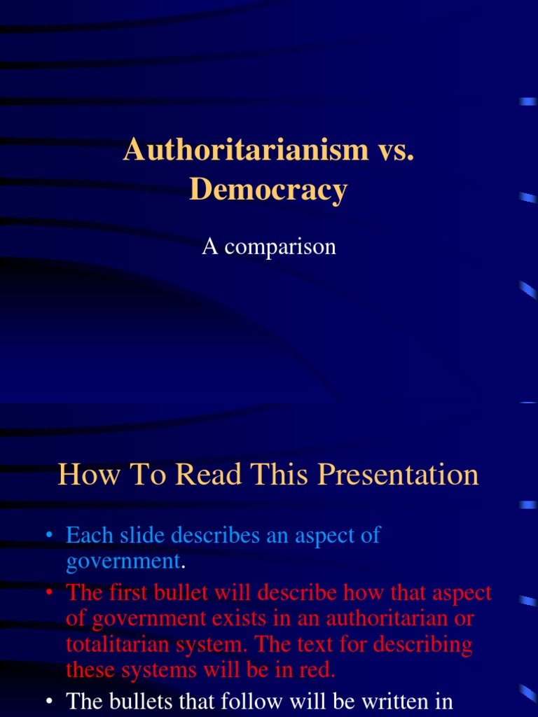 Democracy vs. Authoritarianism Explained | PDF | Politics | Science ...