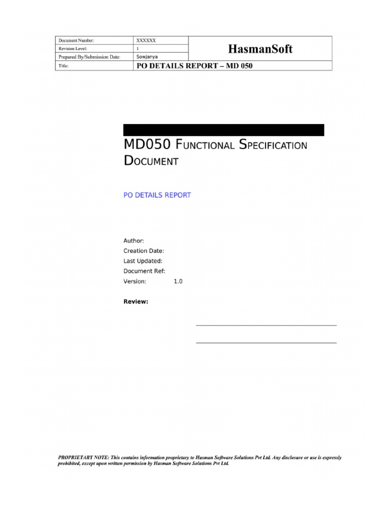 PO Details Report - MD050 - Oracle Documents | PDF