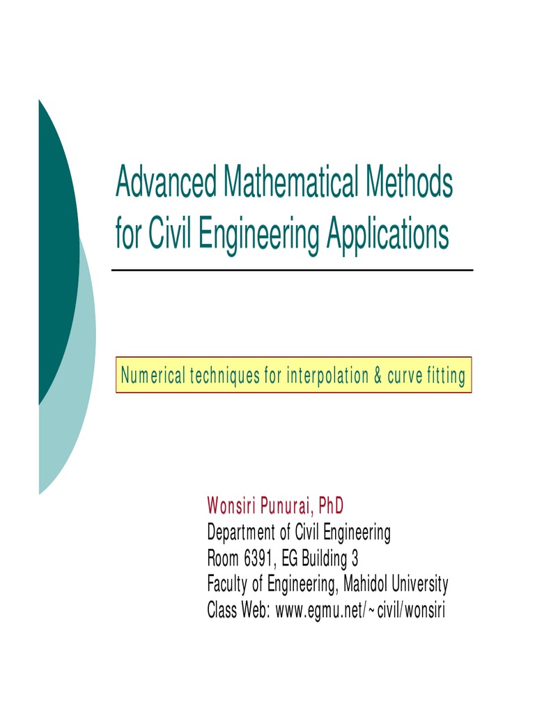 Numerical Tech For Interpolation & Curve Fitting | PDF | Regression Analysis | Linear Regression