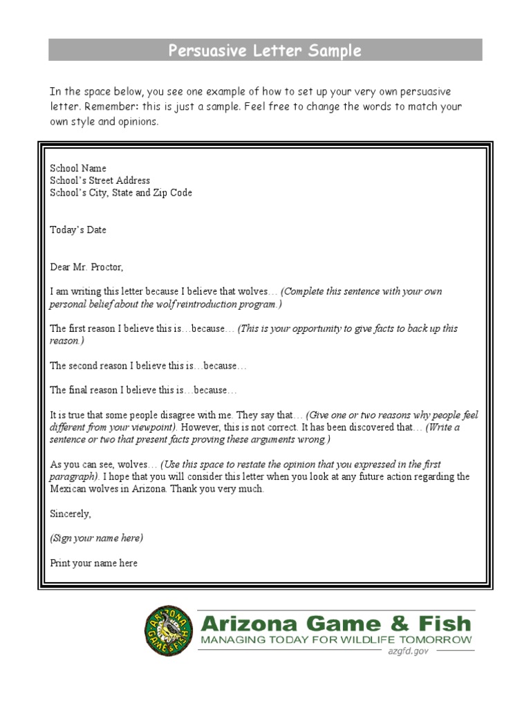 Persuasive Letter Writing Guide | PDF | Foreign Language Studies ...