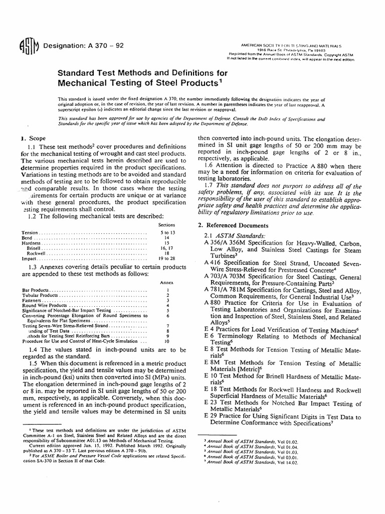 Astm A370 | PDF